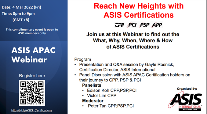 ASIS APAC Webinar: Reach New Heights with ASIS Certifications - ASIS ...